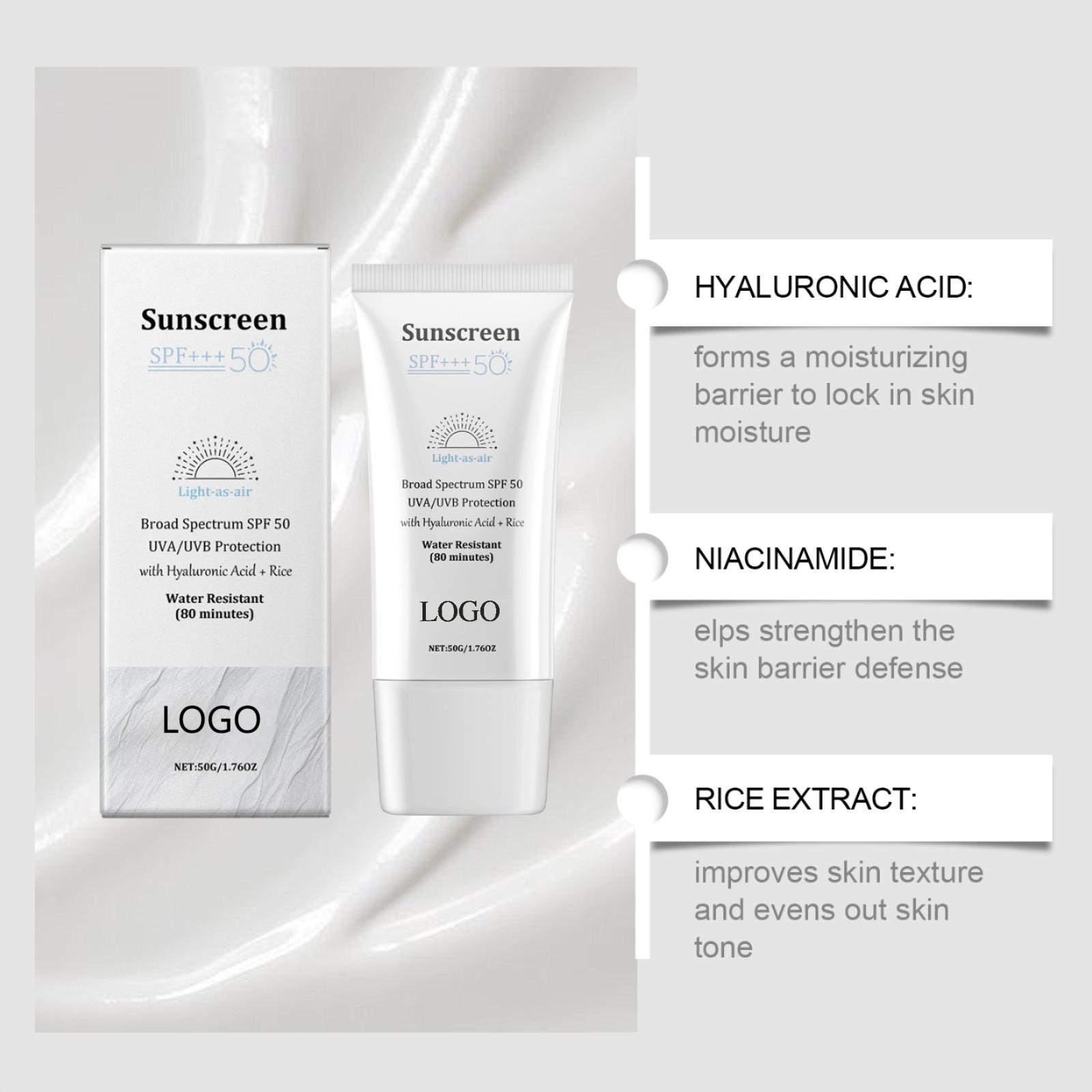 Hyaluronic acid rice facial sunscreen - Guangzhou Skin Care ...