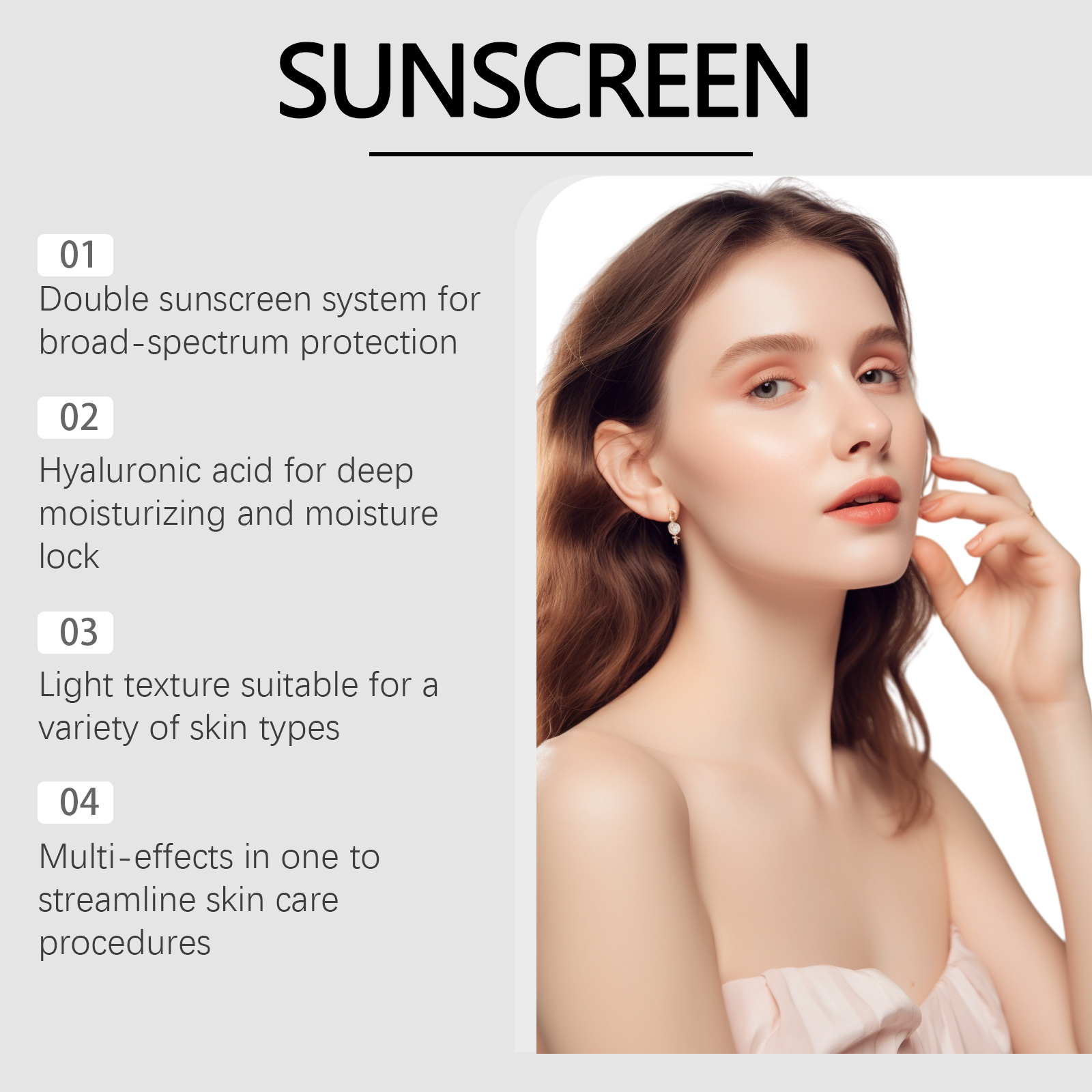 Hyaluronic acid rice facial sunscreen - Guangzhou Skin Care ...